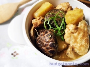 Easy Ayam Pongteh (Chicken, Potato and Mushroom Stew)